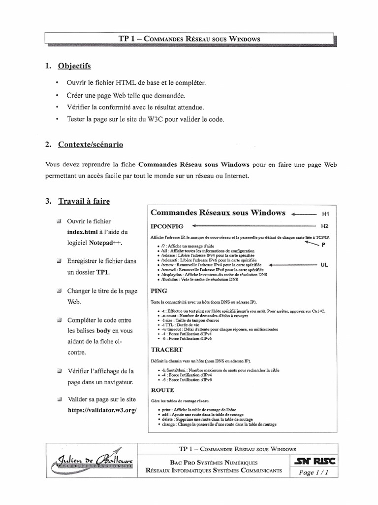 6-TP1 - Commandes Réseau Sous Windows | PDF