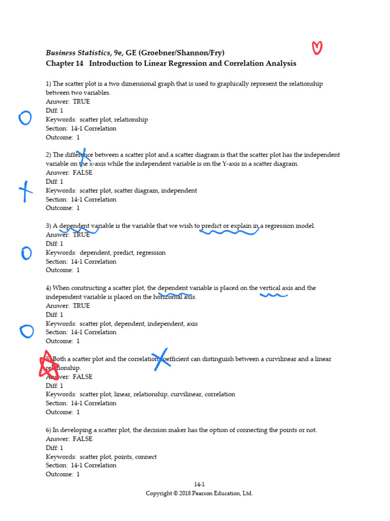 Chapter 14 Introduction To Linear Regression and Correlation Analysis | PDF