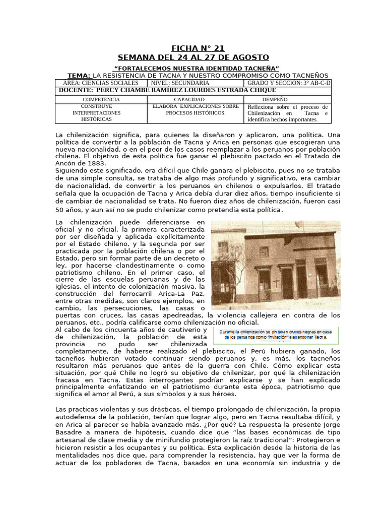 FICHA DE APLICACIÓN DOMICILIARIA 21 3 CCSS Tacna | PDF