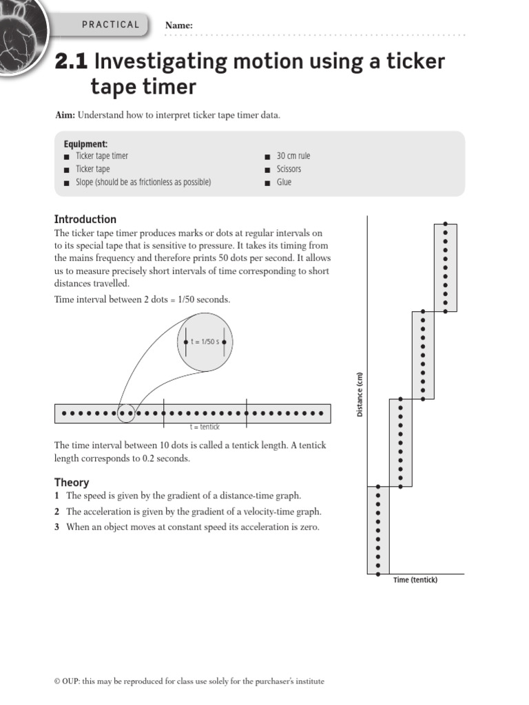Investigating Motion Using A Ticker | PDF | Speed | Teaching Methods ...