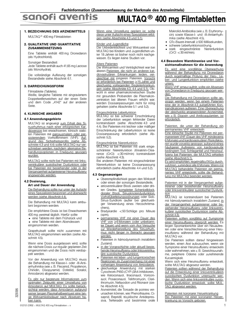 Multaq Fachinfo | PDF