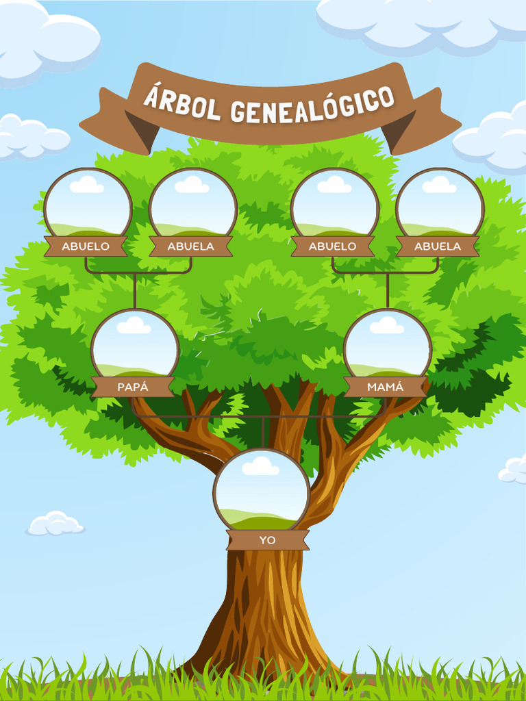 Documento A4 Árbol Genealógico Familiar Ilustrativo Divertido Colorido | PDF