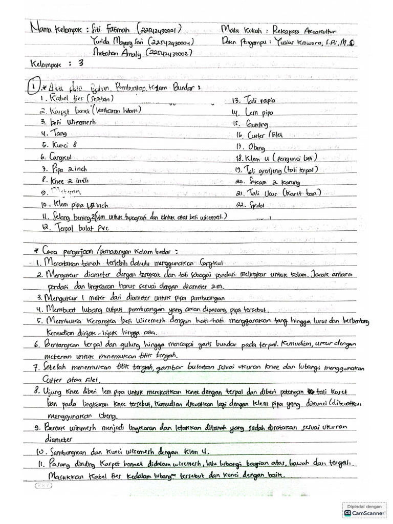 TGS3. Rek - Akuakultur-StFatimah | PDF