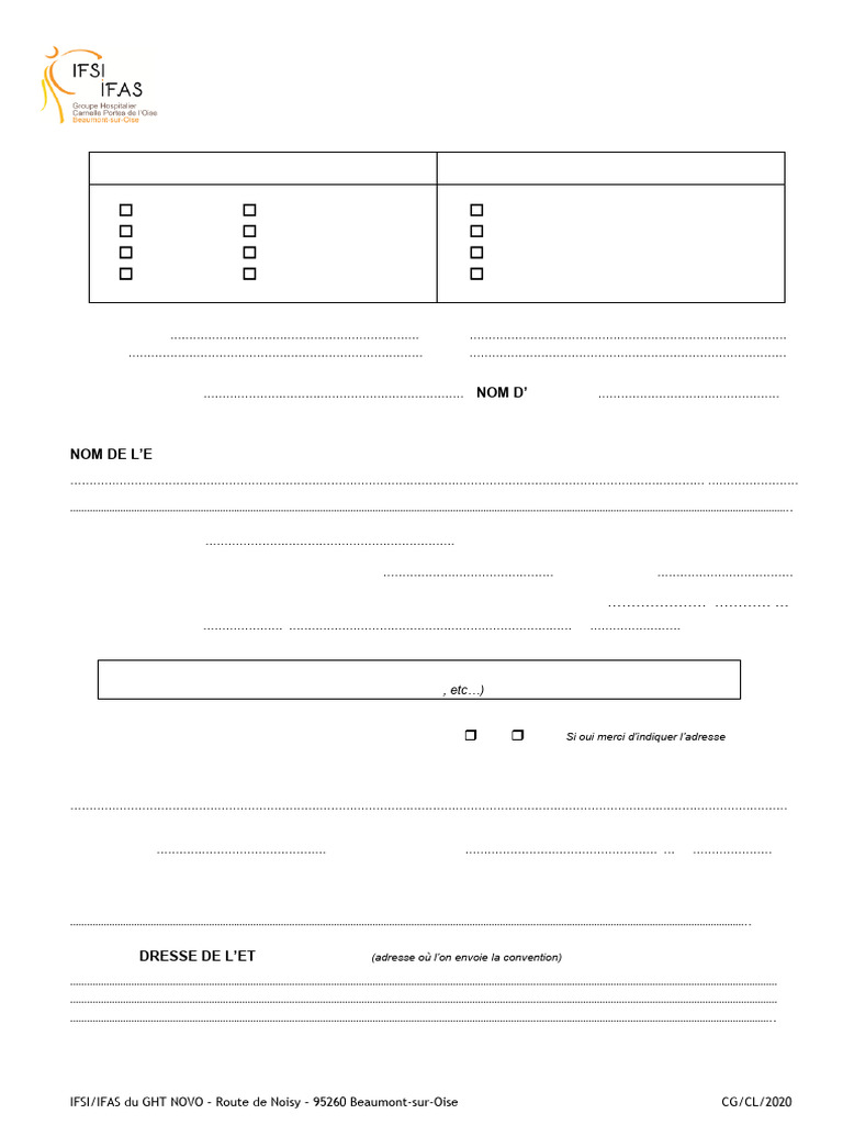 GHCPO Fiche Demande de Stage | PDF