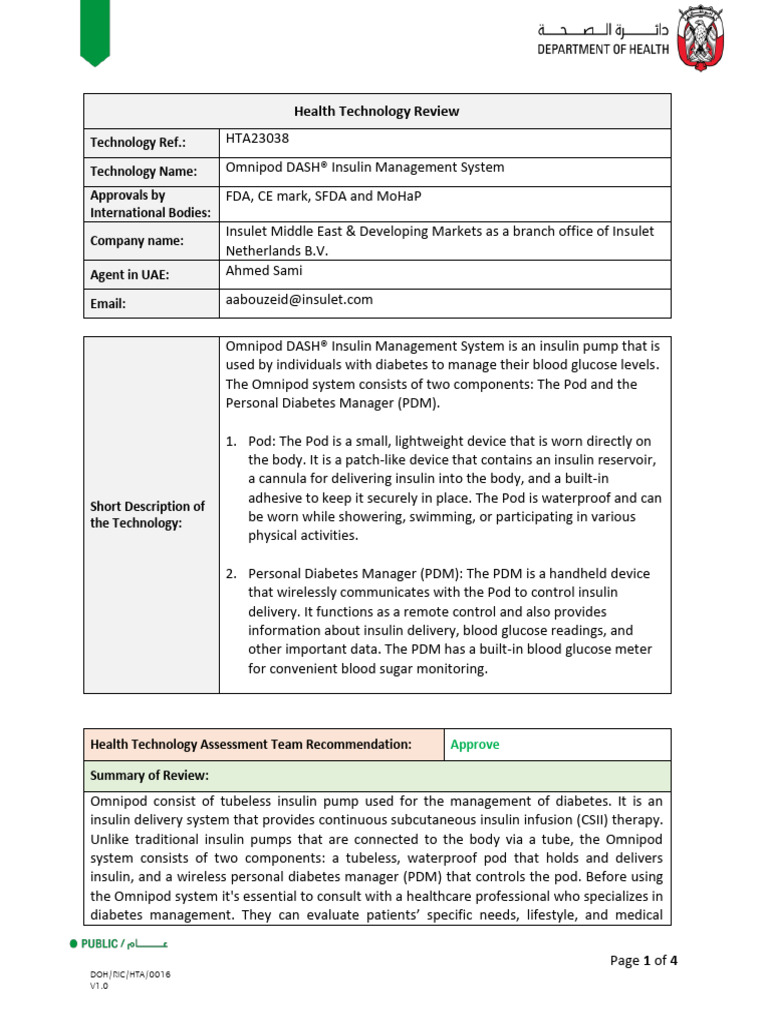Omnipod Dash Insulin Management System | PDF Omnipod Dash Insulin Management System | PDF