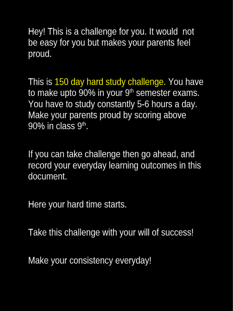 150 Days Study Challenge | PDF