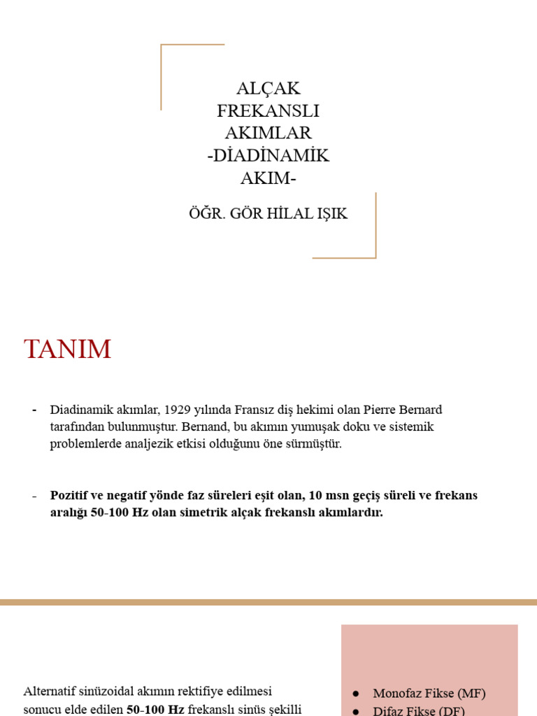 Alçak Frekansli Akimlar - Di̇adi̇nami̇k Akim | PDF