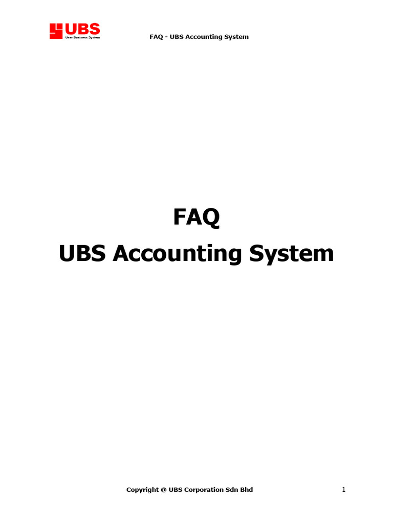 Ubs Acc Faq 99 | PDF