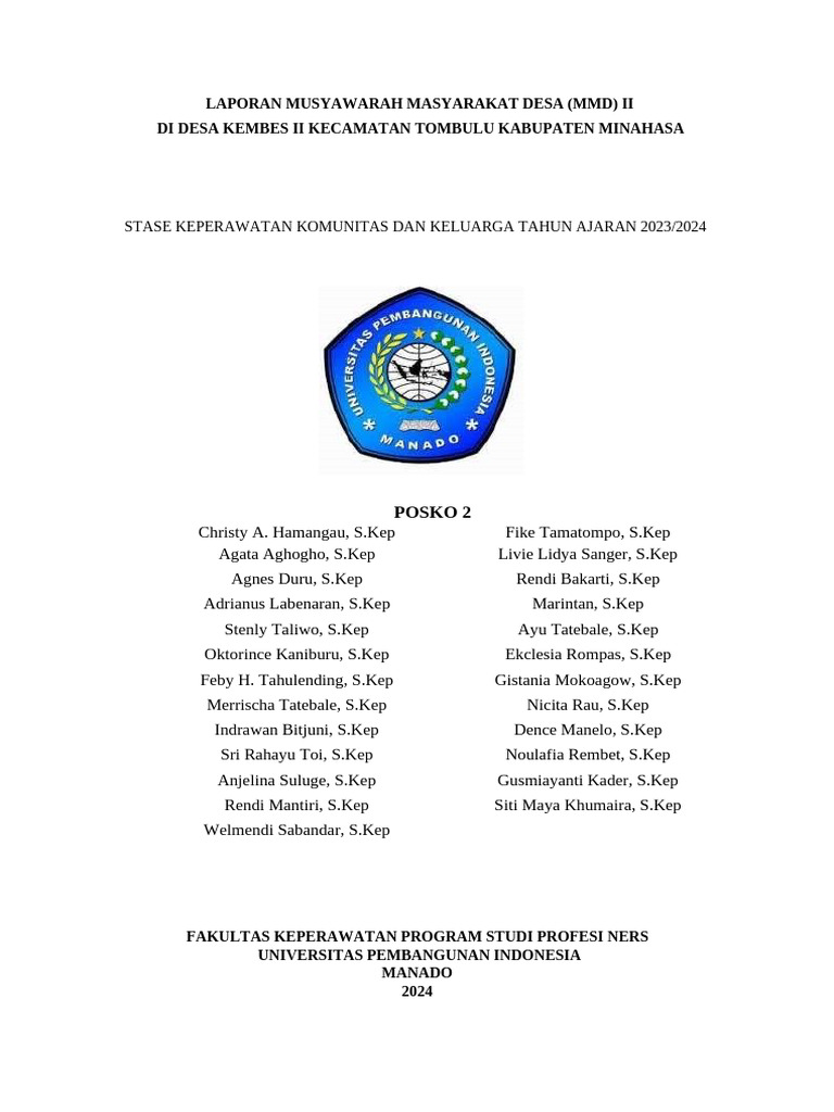 LAPORAN MMD 2 DESA KEMBES II | PDF