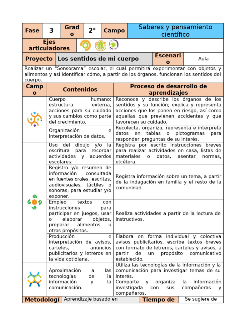 2°? 5 Los Sentidos de Mi Cuerpo (2023-2024) | PDF