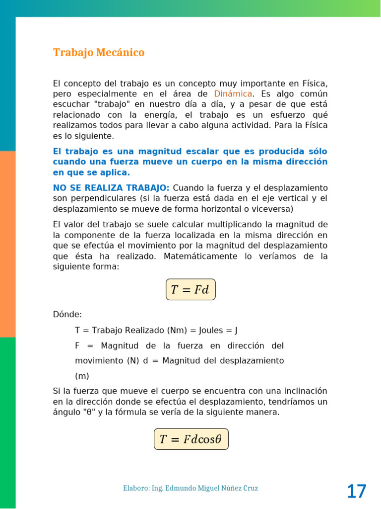 T3. Conservacion de La Energia (Trabajo y Potencia) | PDF