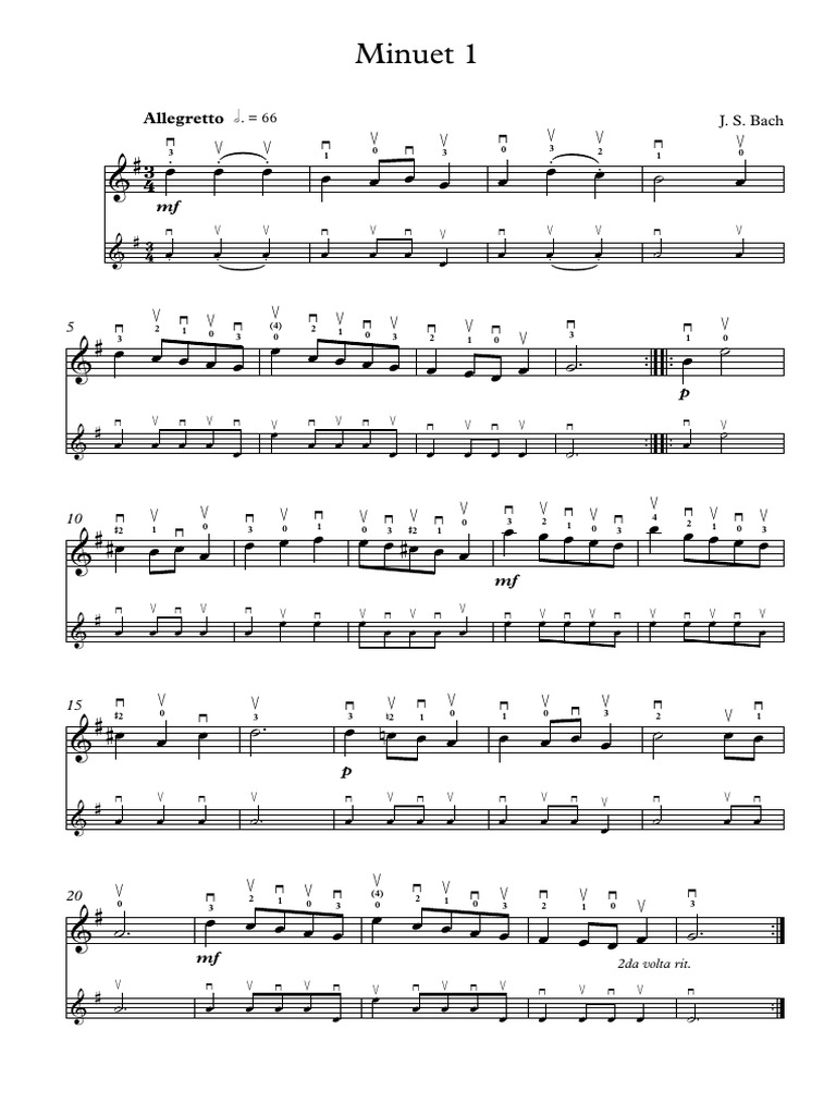 Suzuki 1 - Minuet 1 +extra Line - Full Score | PDF