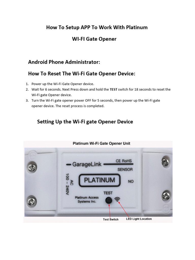 WIFI Gate Opener Manual071920 | PDF