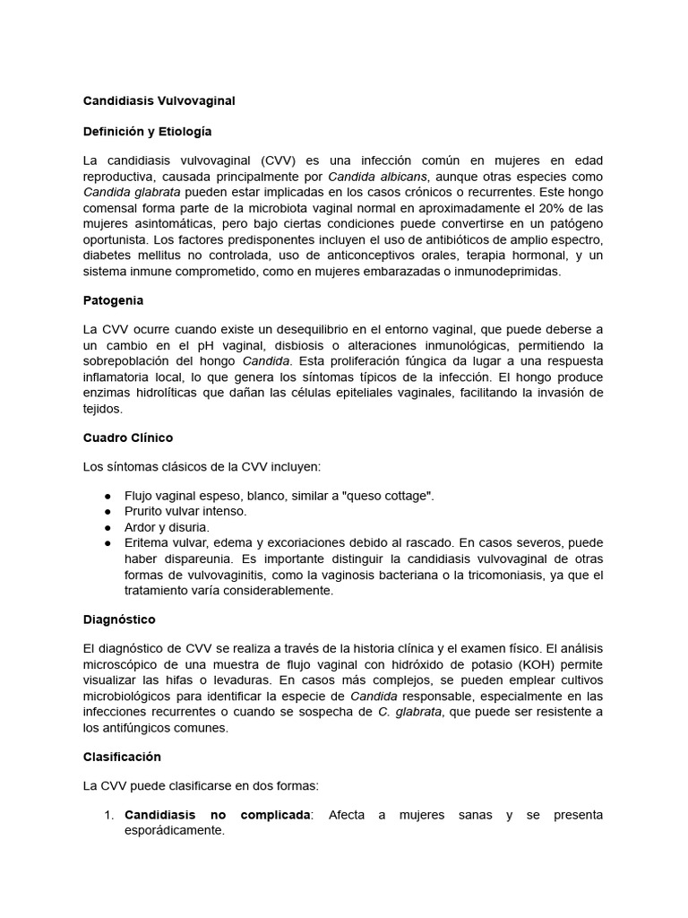 Candidiasis Vulvovaginal | PDF | Candidiasis | Microbiología
