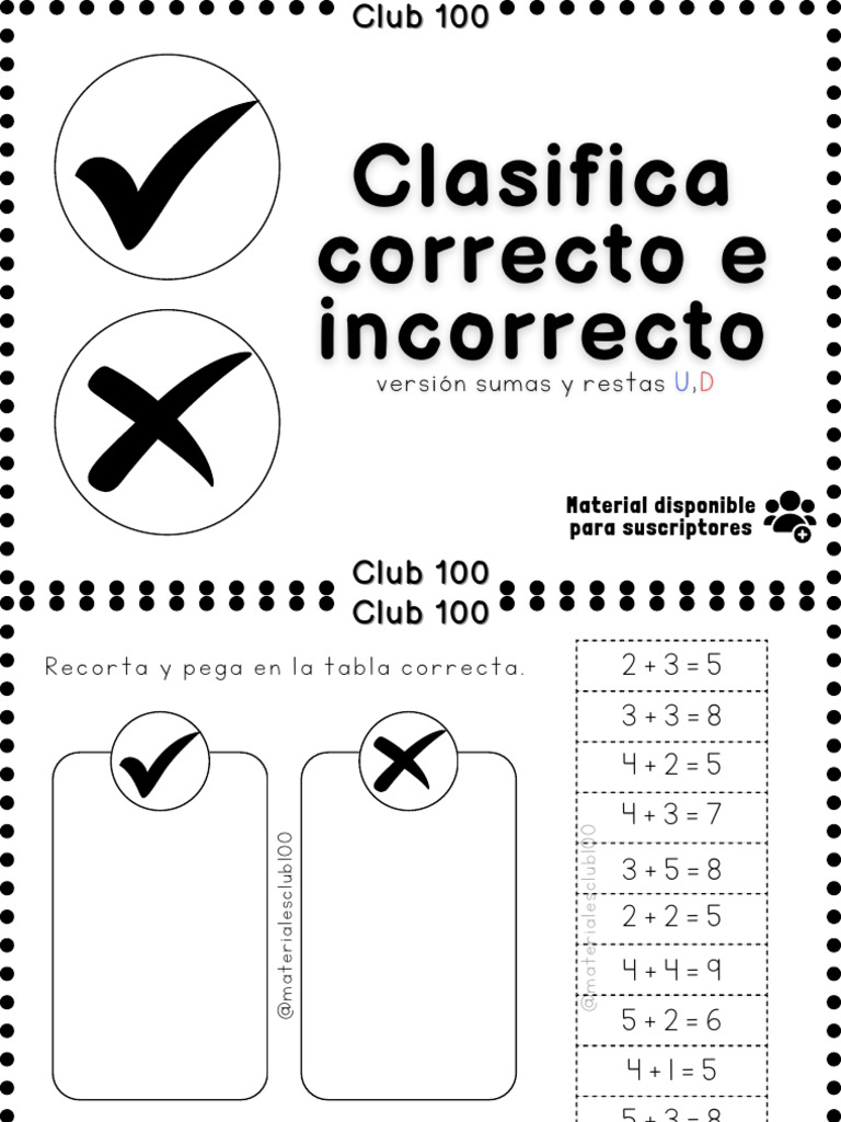Clasifica Correcto e Incorrecto | PDF