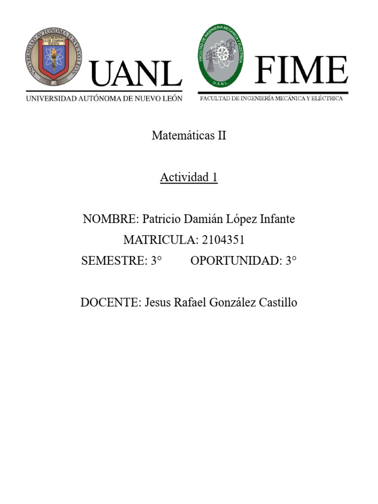 Actividad 1 Mate 2 | PDF