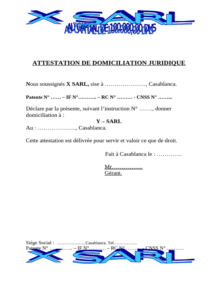 Attestation de Domiciliation | PDF