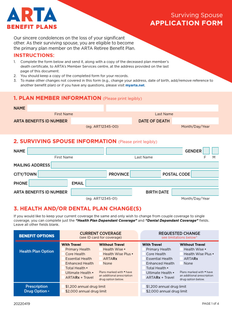 Surviving Spouse Application Form-FINAL 2 | PDF