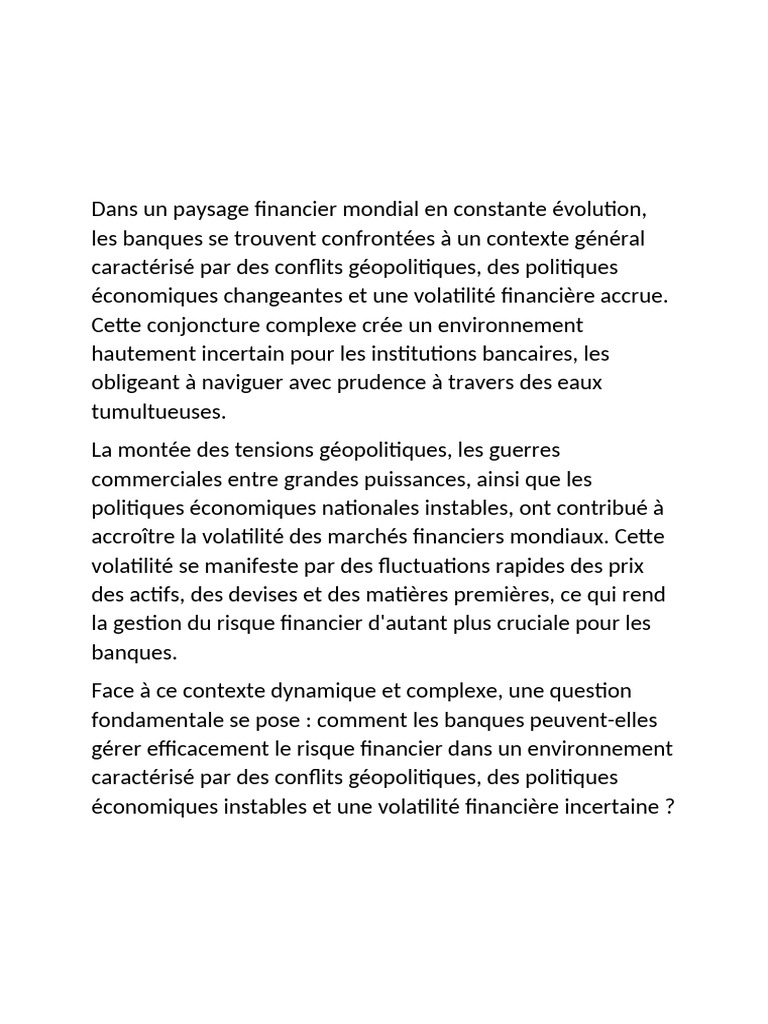 Risque Des Banques | PDF