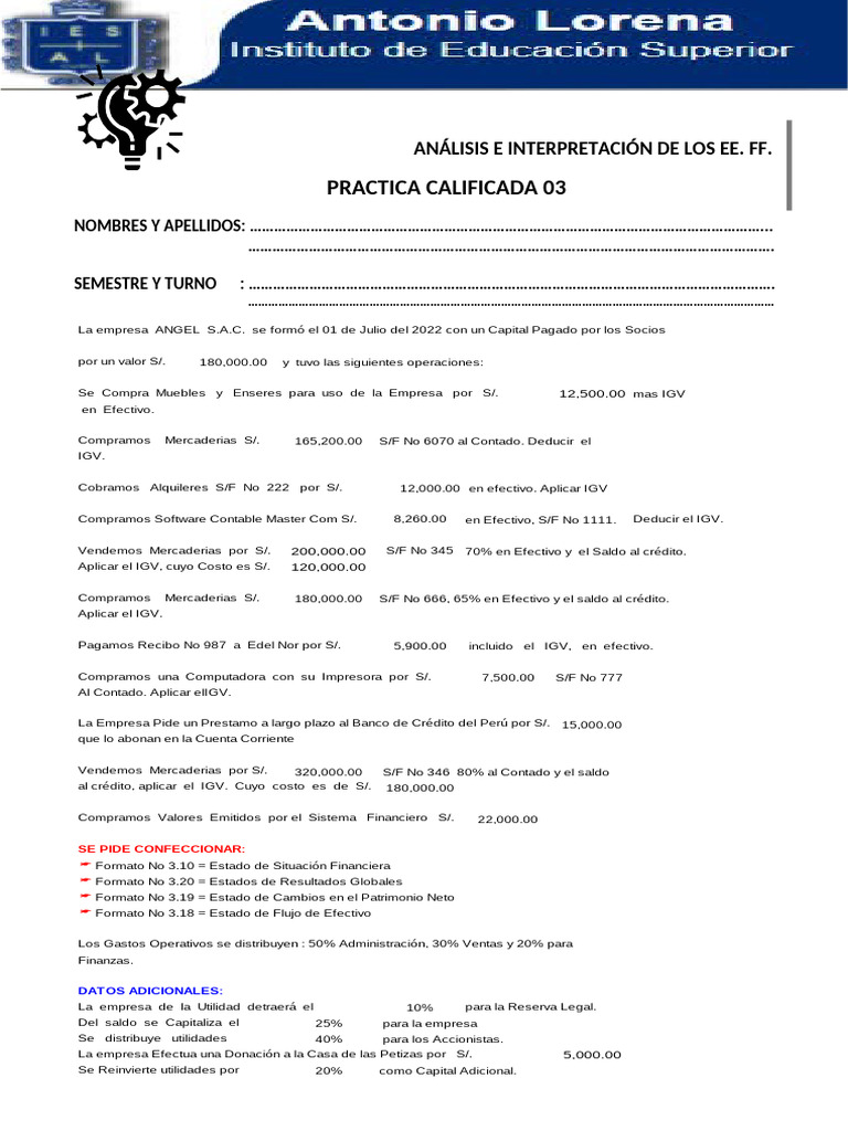 practica calificada 03 | PDF