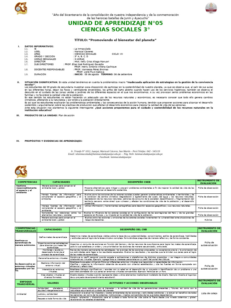 3º Ccss Unidad de Aprendizaje 05 | PDF