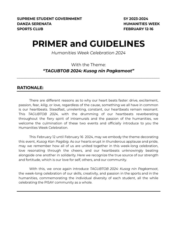 TAGUGTOB 2024 - Kusog Nin Pagkamoot - Primer and Guidelines | PDF