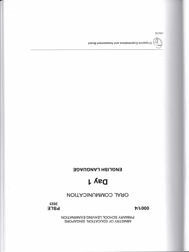 PSLE 2023 Oral English Day 1 | PDF