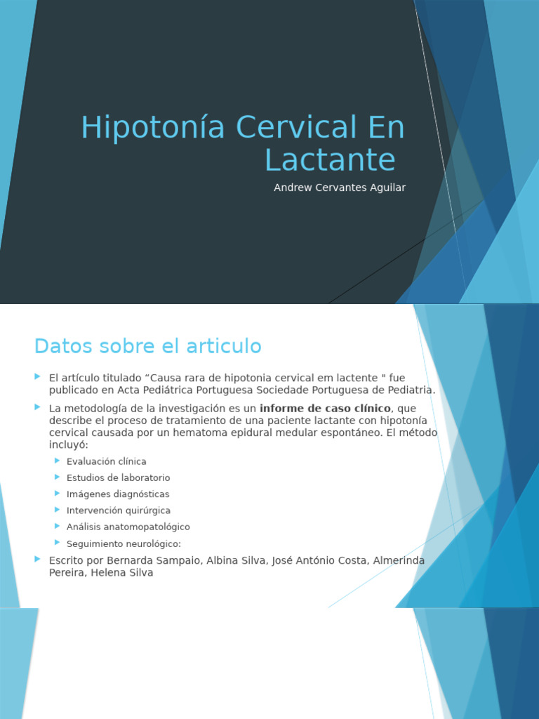 Hipotonía Cervical en Lactantes: Causas y Tratamiento | PDF ...