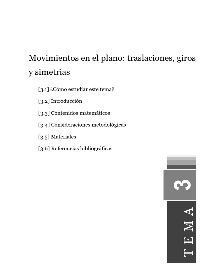 Tema 3. Movimientos en El Plano Traslaciones, Giros y Simetrías | PDF
