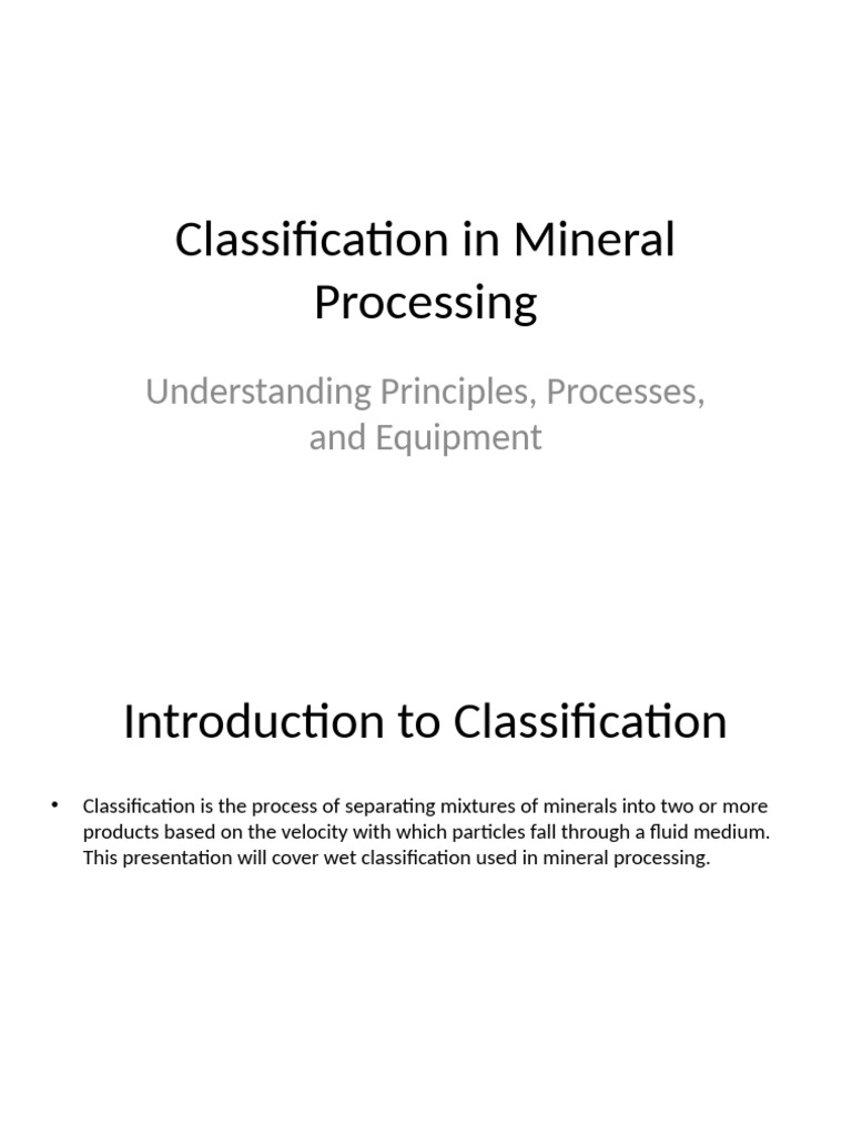 Types of Classifiers in Mineral Processing | PDF | Force | Science ...