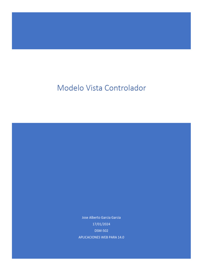 Modelo Vista Controlador | PDF