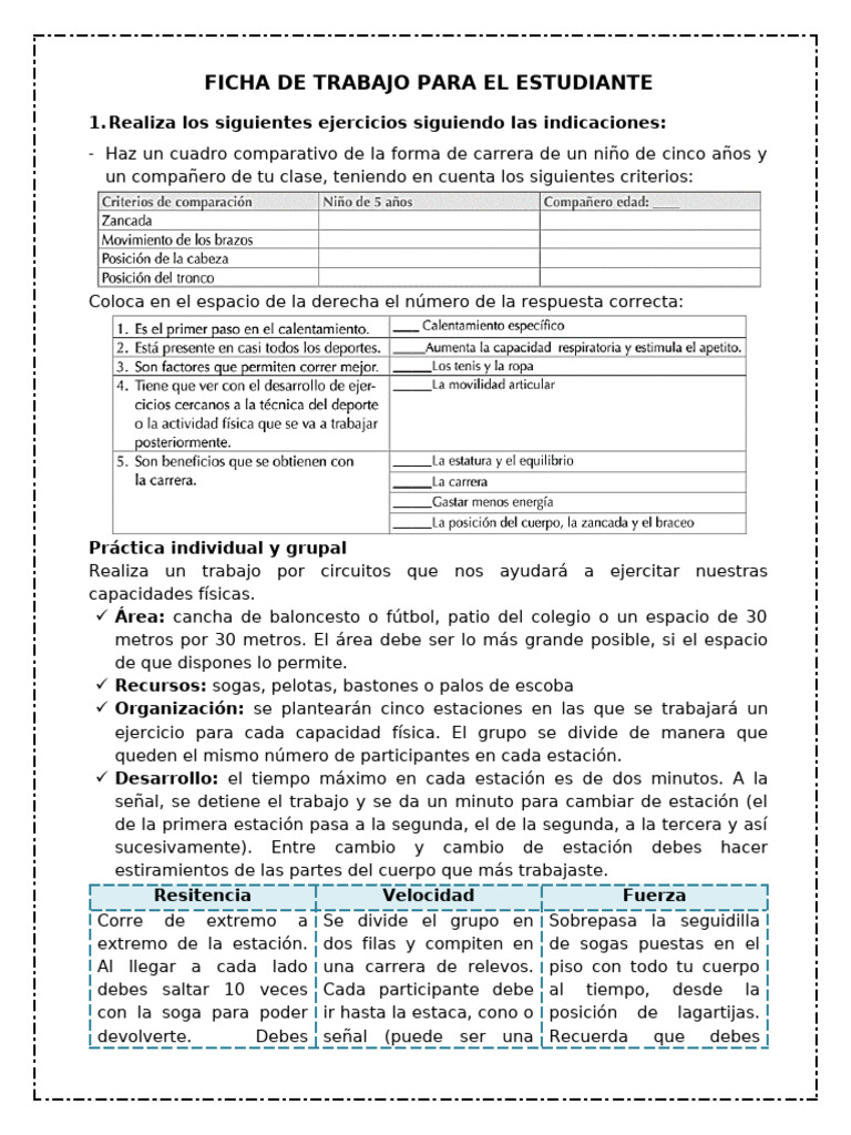 FICHA - EF 3°4° - SEM 4 | PDF