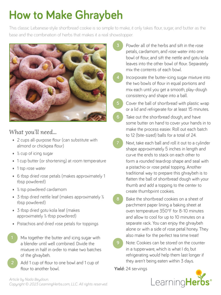 Making Ghraybeh - A Shortbread Cookie Recipe | PDF
