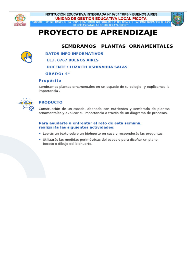 Proyecto Sembrado de Plantas[1] | PDF