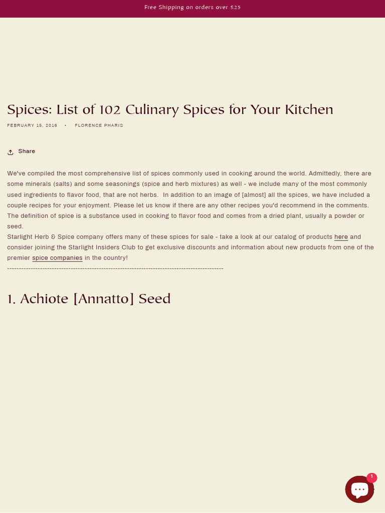 Essential 102 Culinary Spices List | PDF | Curry | Cooking, Food & Wine
