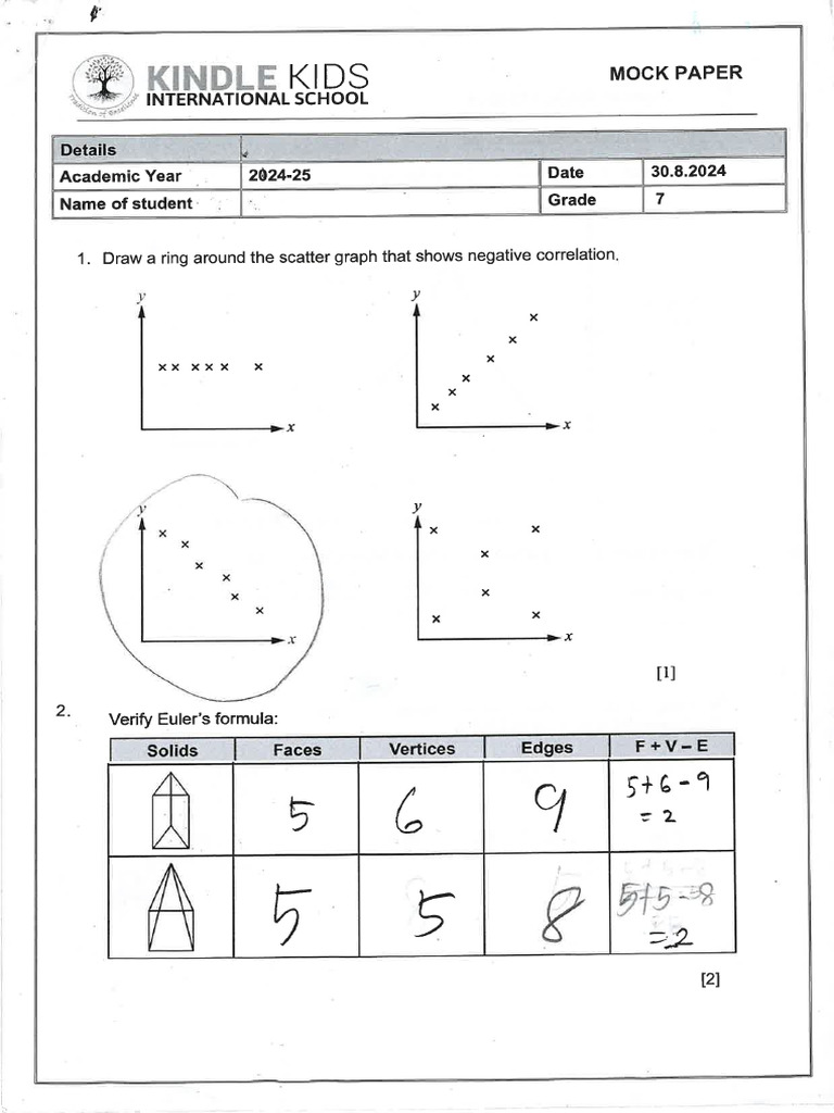 Mock Paper Sem 1 Ans Key | PDF