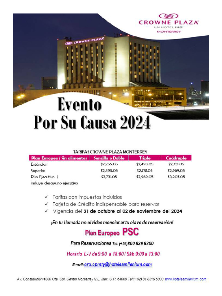Hotel Crowne Plaza PSC24 | PDF