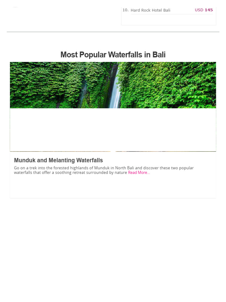 Bali Waterfalls - The Best Waterfalls in Bali, Gitgit Waterfalls, Munduk and Melanting ...
