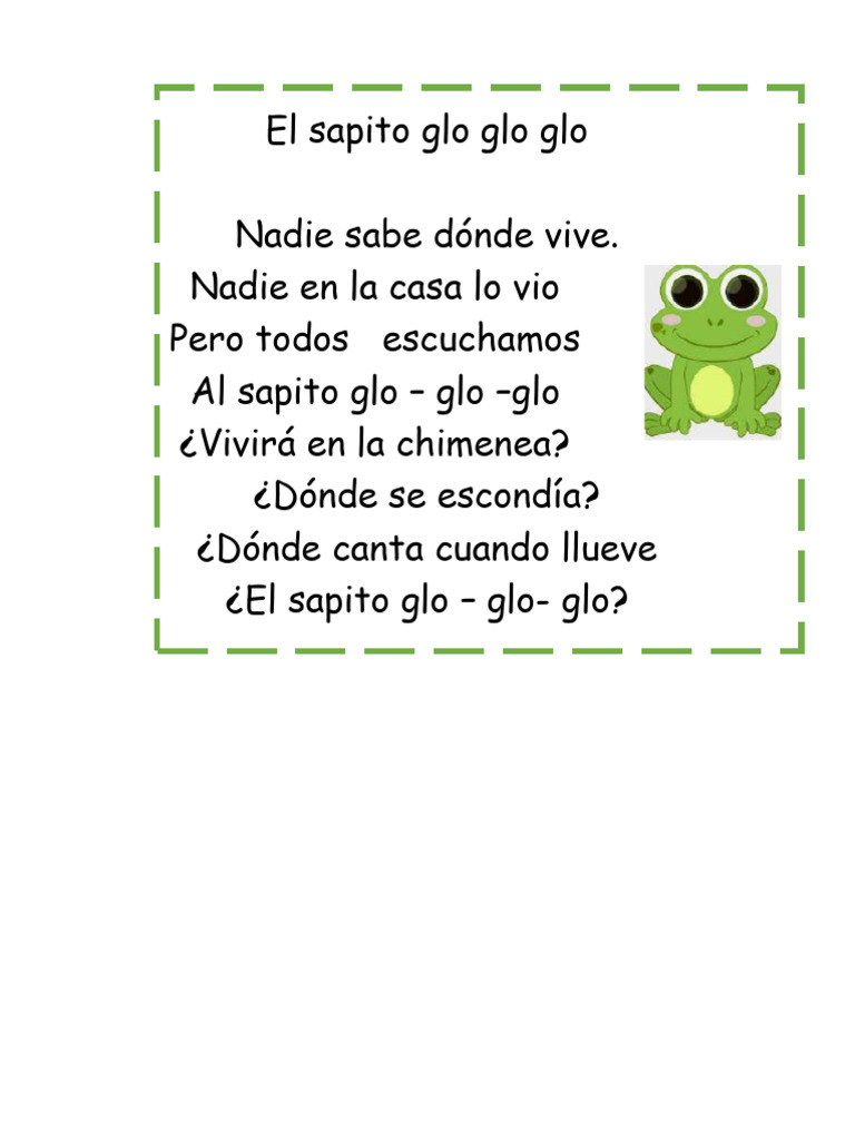 El Sapito Glo Glo Glo | PDF
