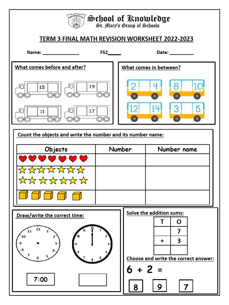 FS2 Math Revision | PDF