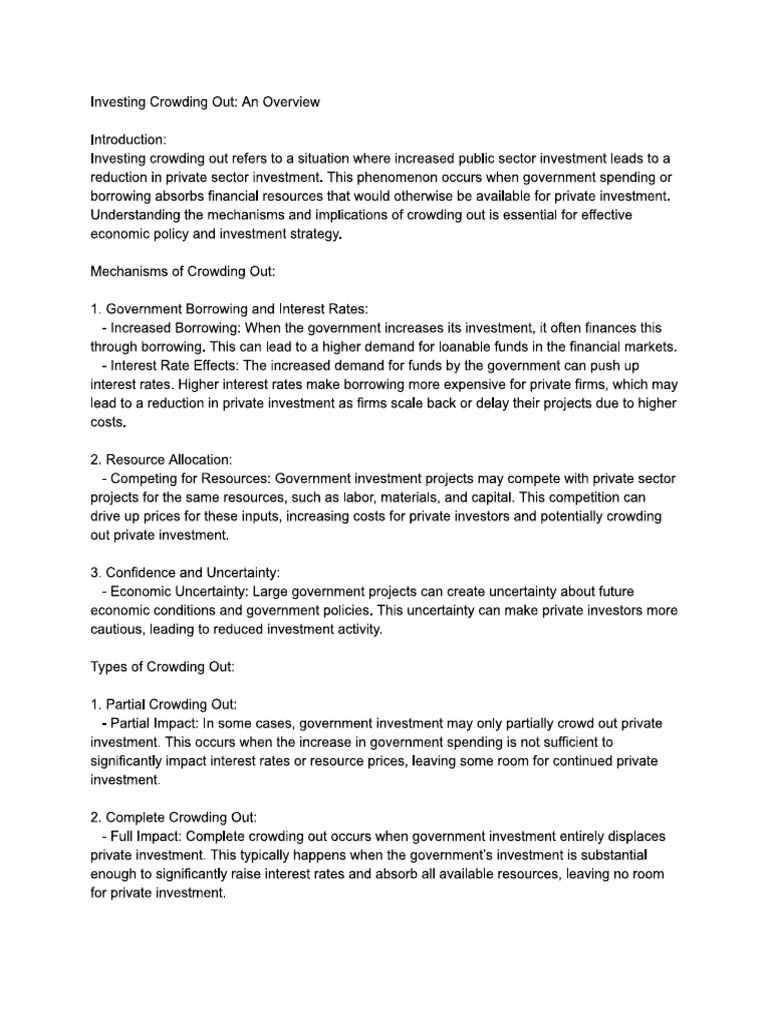 ECN 101 Crowding Out Effect | PDF