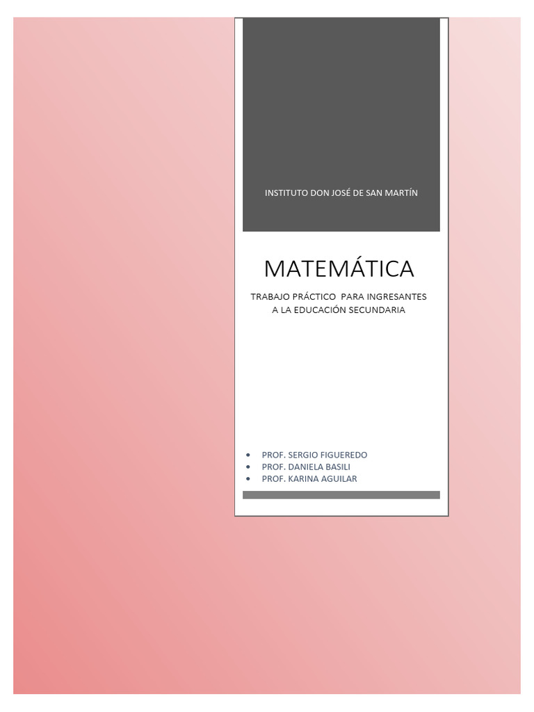 Cuadernillo Mate 1º Año | PDF