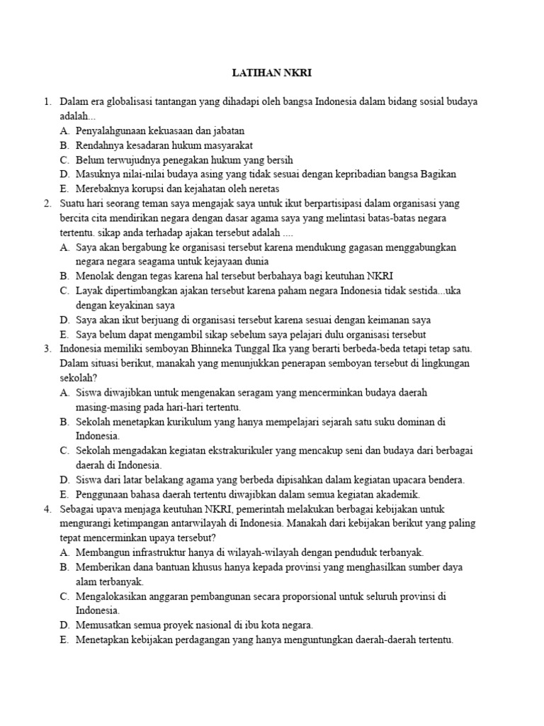 latihan nkri | PDF latihan nkri | PDF