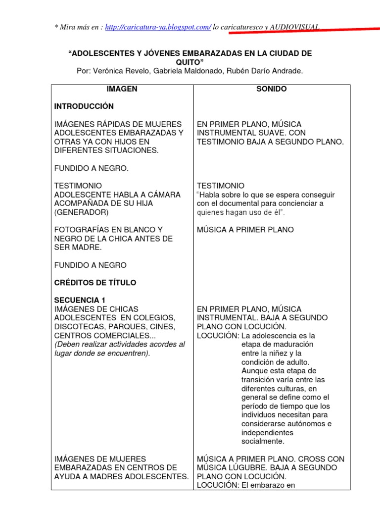 Guión Documental PDF | PDF | Adolescencia