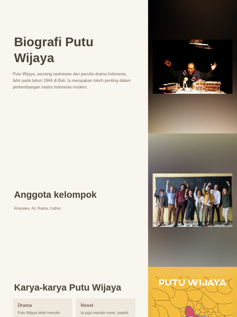 Biografi-Putu-Wijaya - PPTX 20240813 044833 0000 | PDF