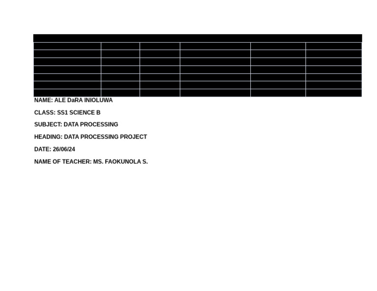 Data Processing Project | PDF
