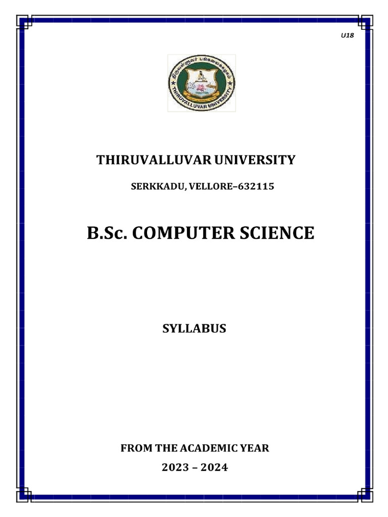 U18 B. Sc. Computer Science | PDF