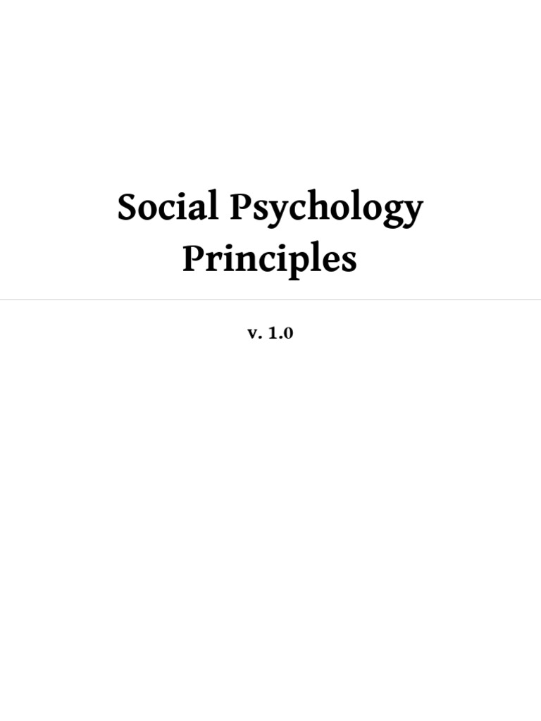 Social Psychology Principles | PDF