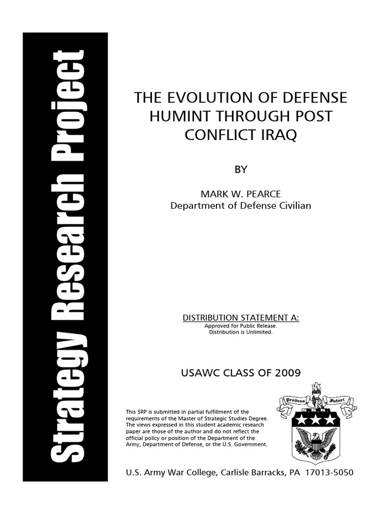 The Evolution of Defense HUMINT Through Post Conflict Iraq | PDF
