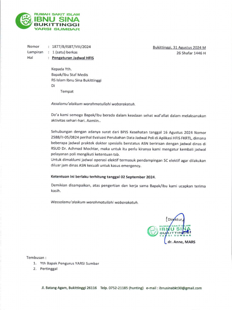 Pengaturan Jadwal HFIS | PDF